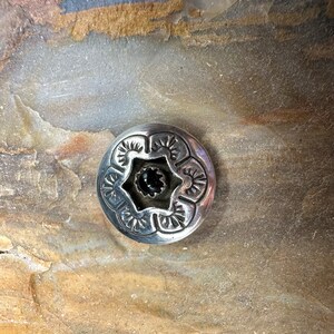 Vintage Southwestern Sterling Silver Black Onyx Shadow Box Navajo Style ...