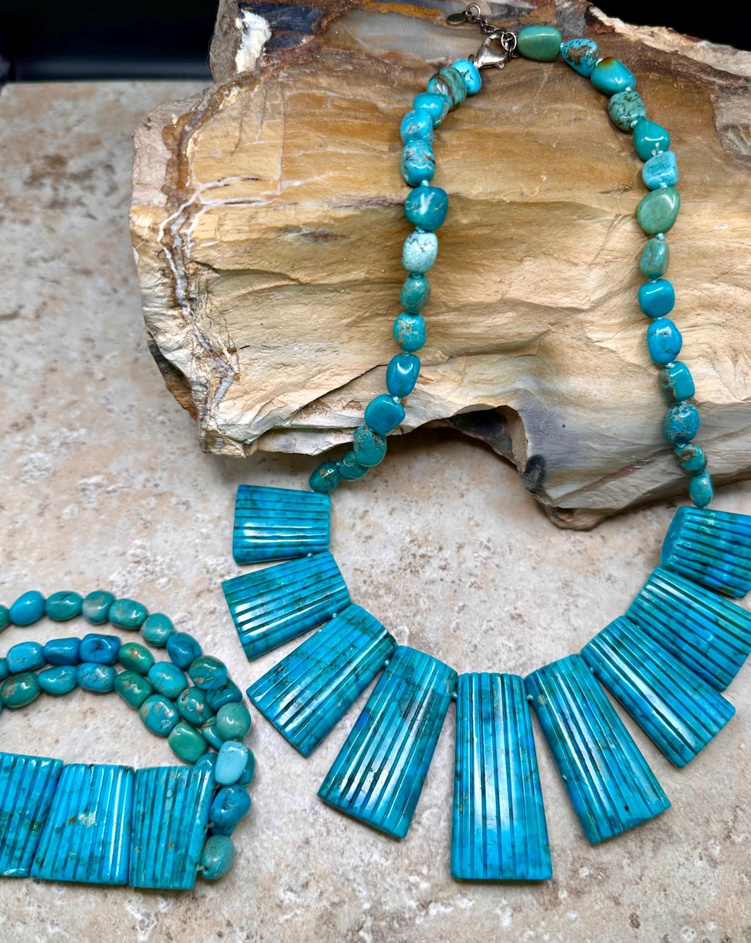 Vintage SX 925 Sally C Turquoise Necklace and Bracelet - Etsy