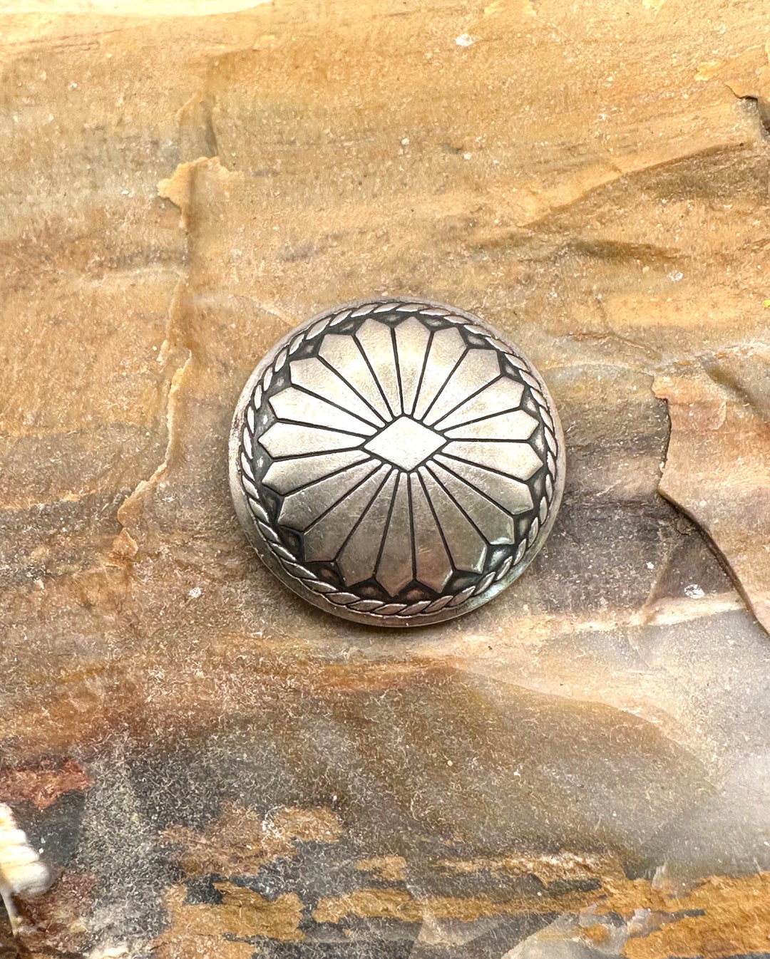 Vintage Sterling Silver Navajo Zuni Button Cover - Etsy