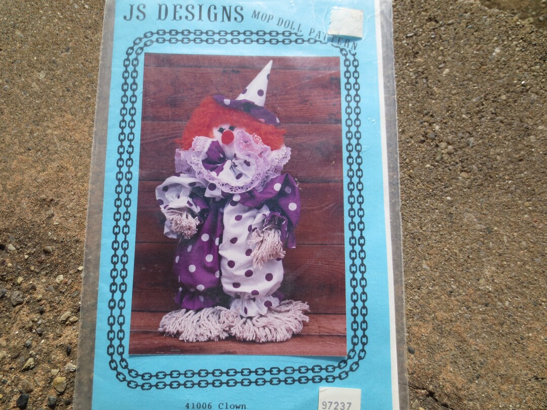 JS Designs Mop Doll Pattern 41006 Clown Mop Doll Pattern and ...