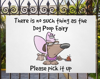 Poop Fairy Sign No Dog Poop Yard Sign Funny Dog Gift Pick up - Etsy