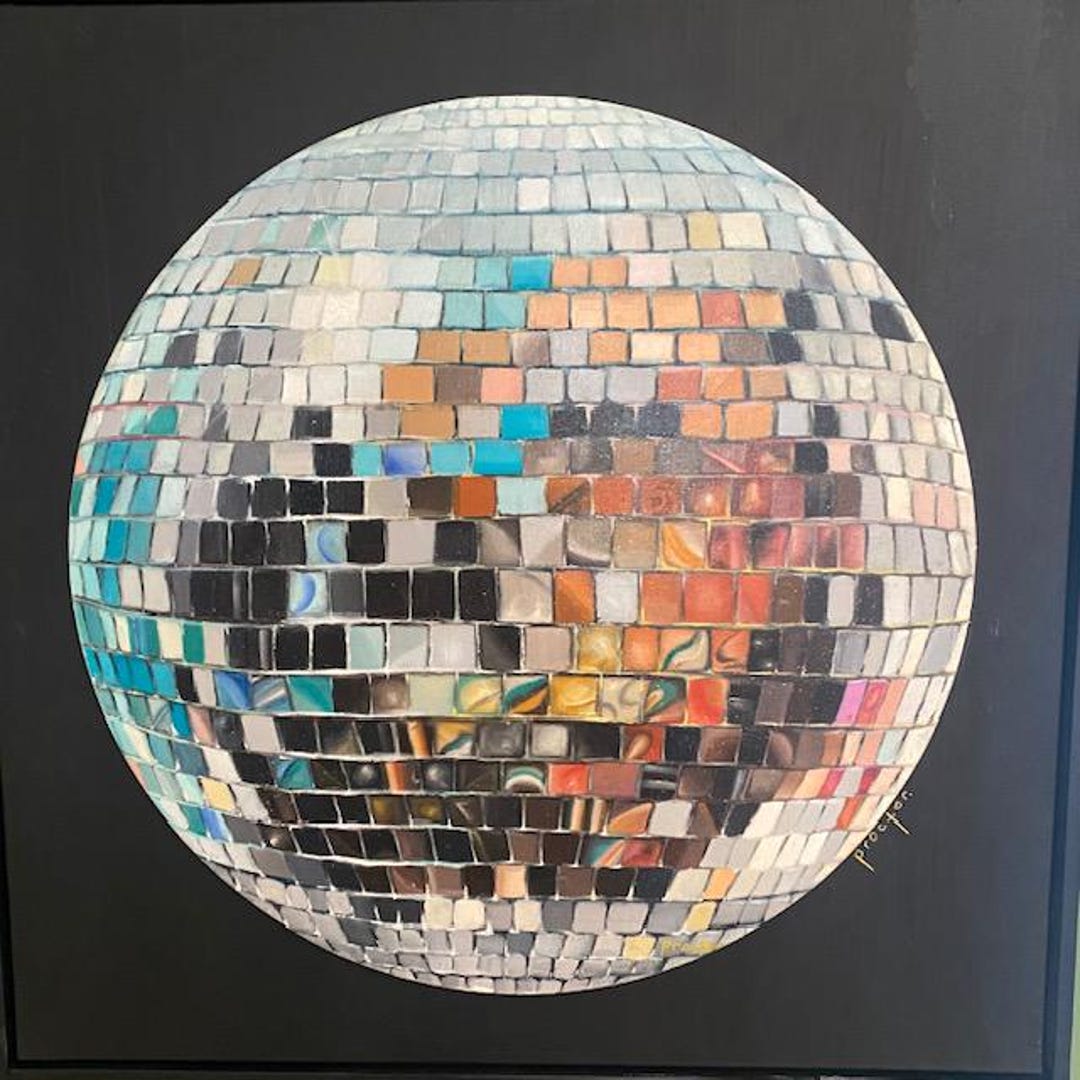 Disco Ball, Oil Painting, Mirror Ball, Disco, Art, - Etsy