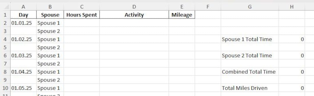 2025 Real Estate Professional Time & Milage Log REPS Template Excel ...