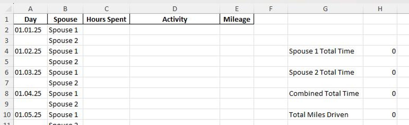 2025 Real Estate Professional Time & Milage Log REPS Template Excel ...
