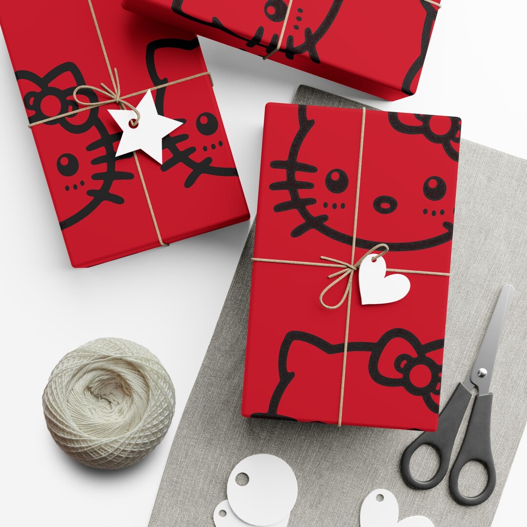 Festive Hello Kitty Christmas Wrapping Paper Elegant Holiday Gift Wrap ...