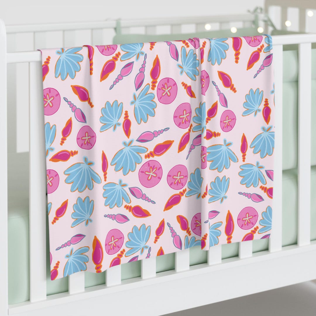 Cute-sea Preppy Sea Shells Swaddle, Baby Shower Gift, Nursery Decor ...