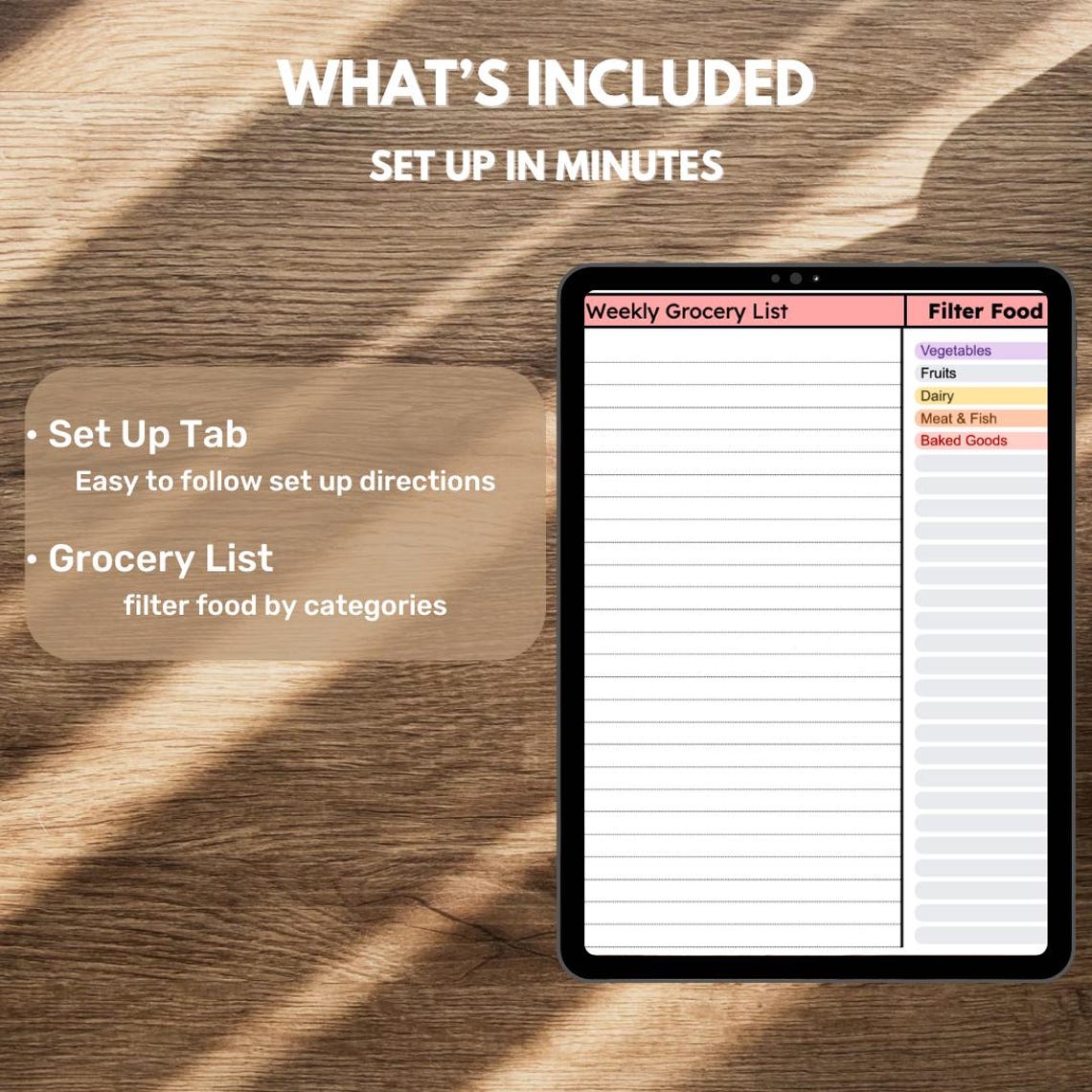 Digital Grocery List Template - Meal Planner - Shopping List - Google ...