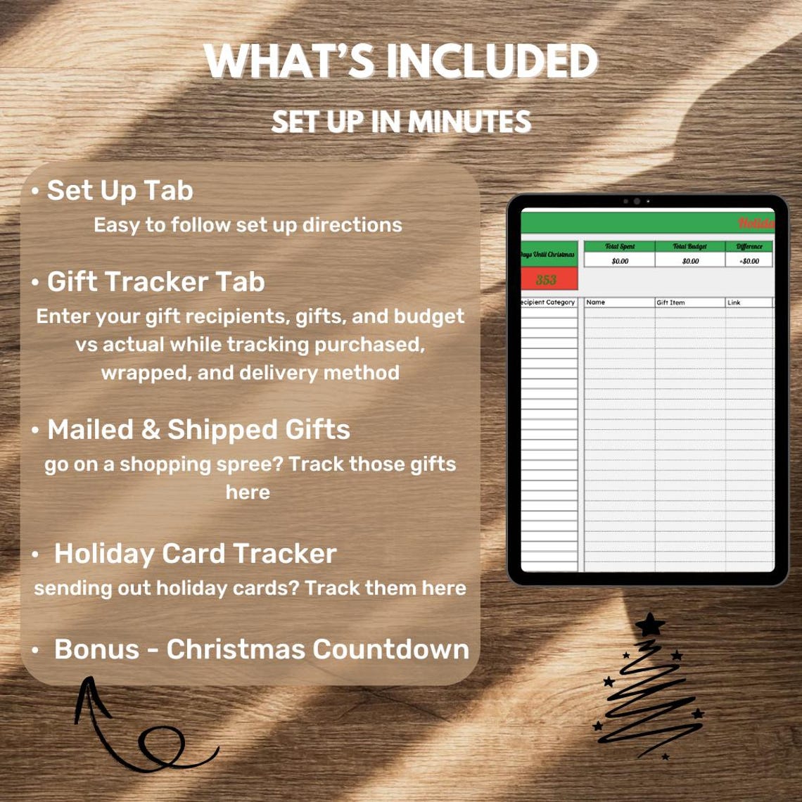 Ultimate Christmas Gifts Tracker - Holiday Budget Spreadsheet - Gift ...