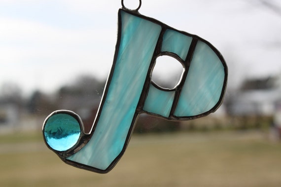 Items similar to Stained Glass Monogram - Capital Letter P - T - made ...
