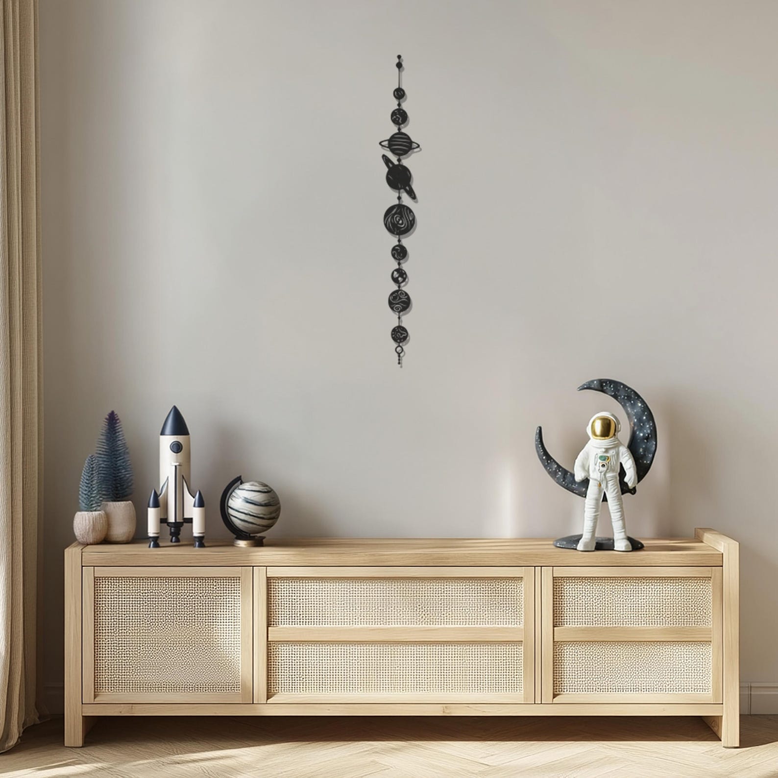 Solar System Metal Wall Art, Hanging Planets Wall Decor, Cosmic Themed ...