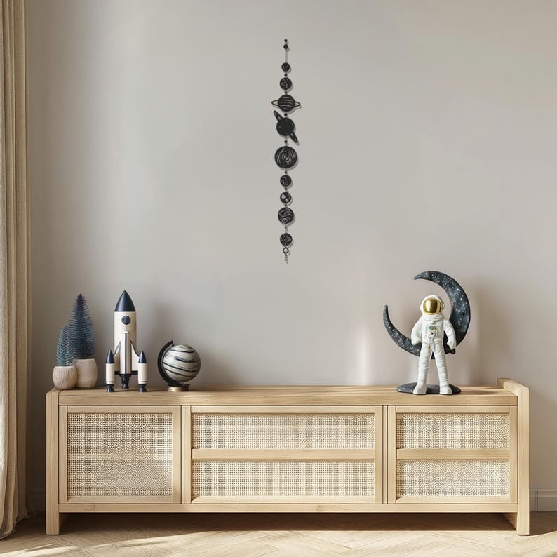 Solar System Metal Wall Art, Hanging Planets Wall Decor, Cosmic Themed ...