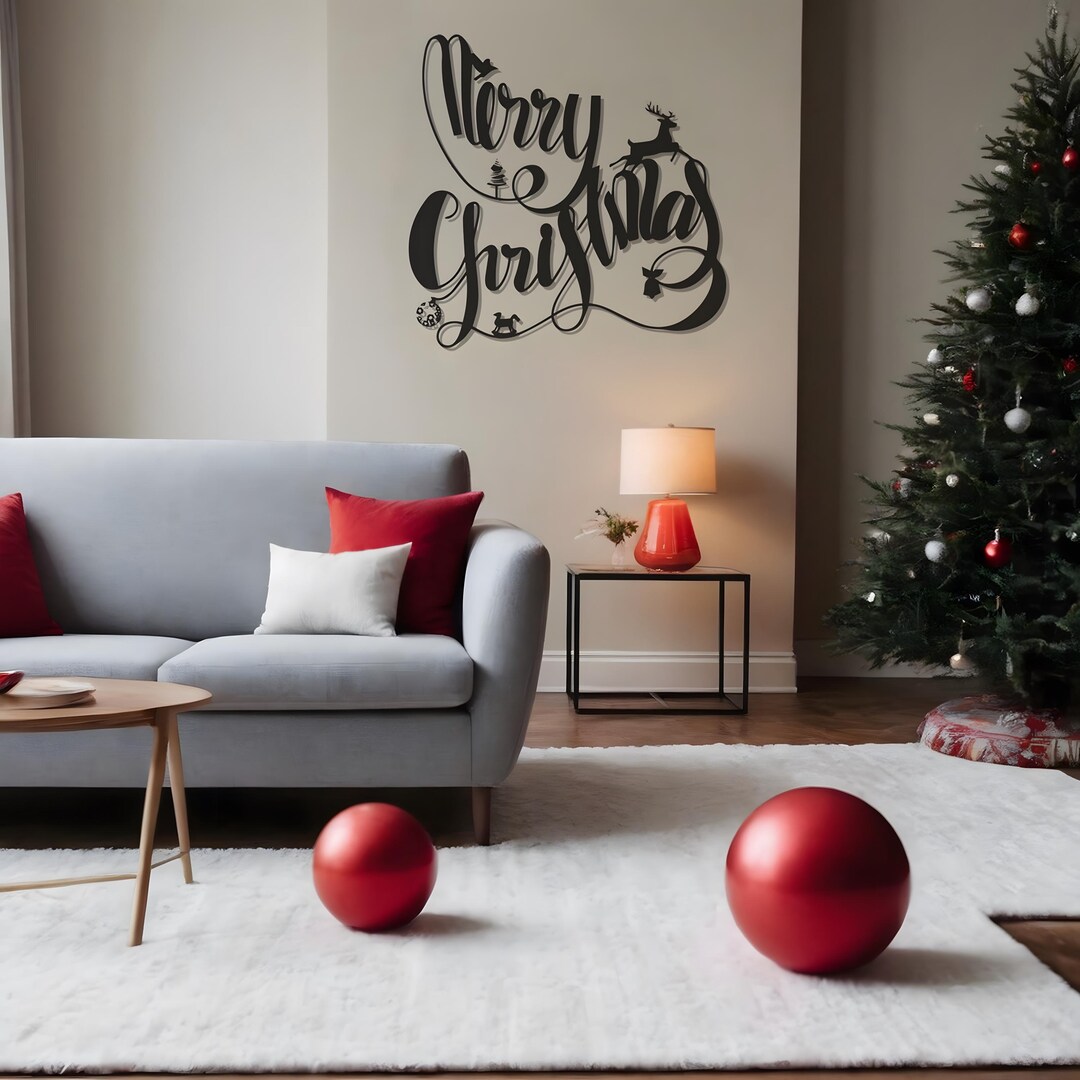 Merry Christmas Metal Wall Art, Noel Wall Hanging, Above Fireplace ...