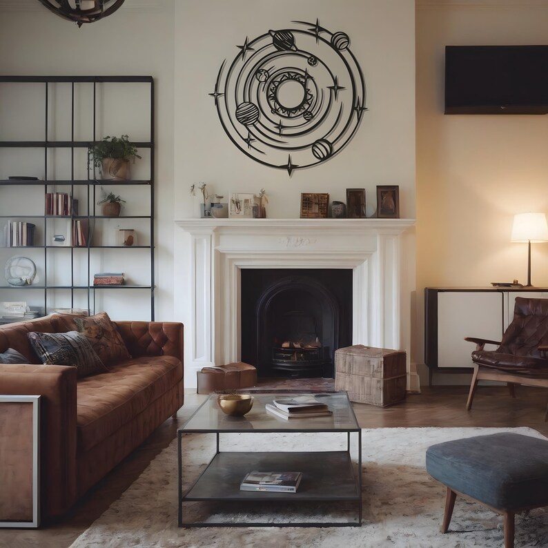 Solar System Metal Wall Art, Planet Sign Wall Decoration, Cosmic Themed ...