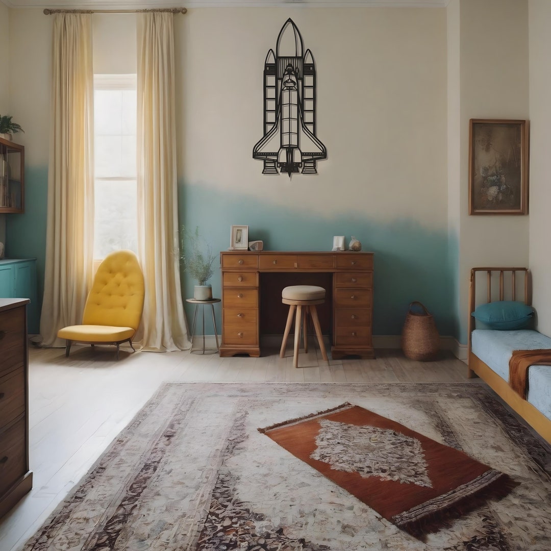 Rocket Ship Metal Wall Art, Spaceship Metal Wall Hanging, Space Shuttle ...