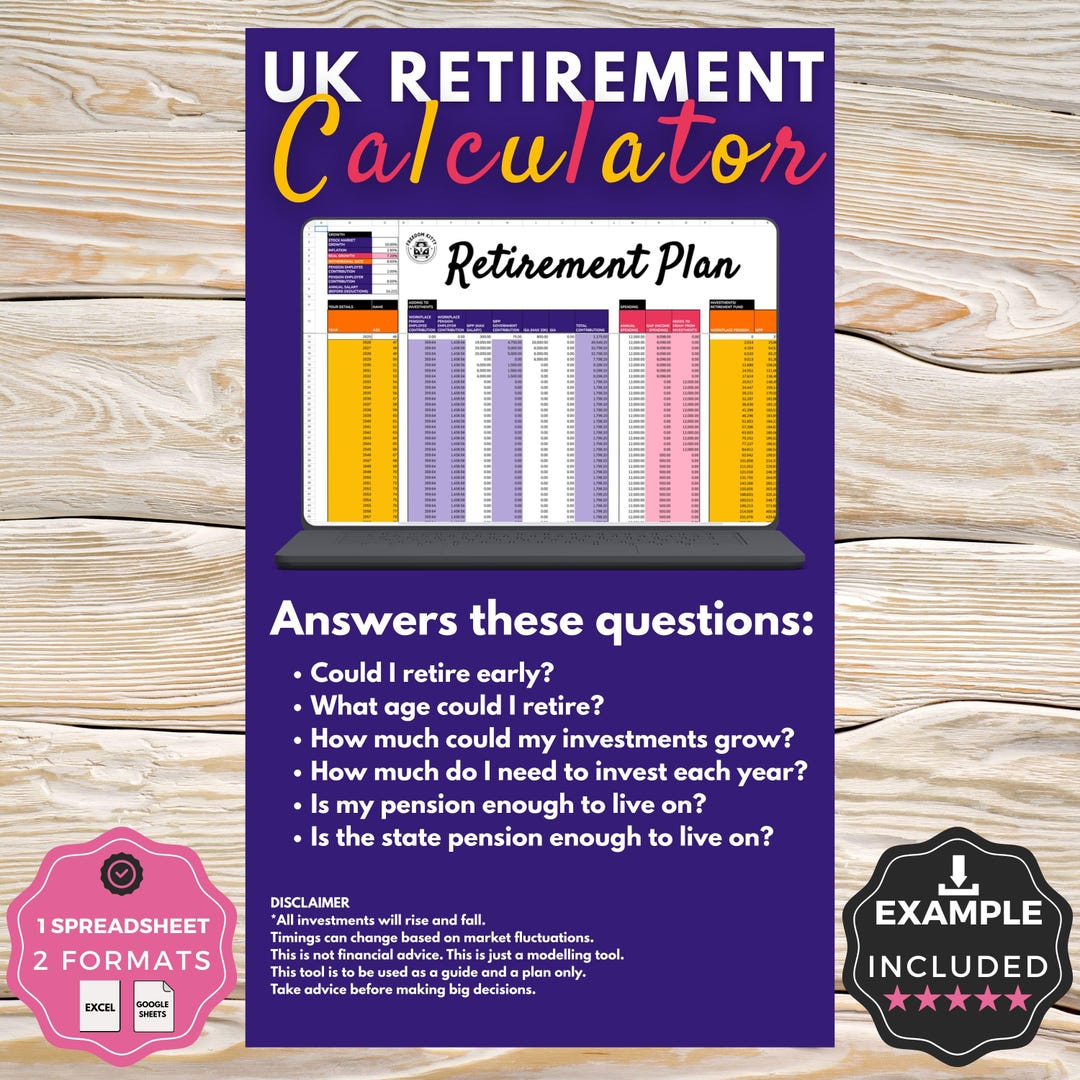 UK Retirement Planner Spreadsheet FIRE Retire Early Prediction Google ...
