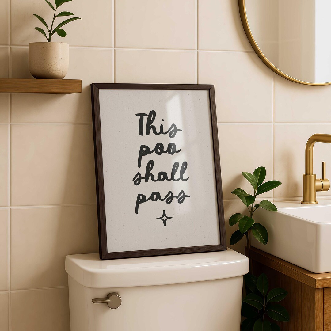Funny Bathroom Art: 'this Poo Shall Pass' Sign (printed and Shipped) - Etsy