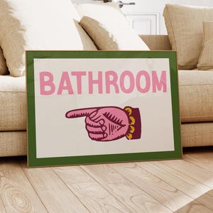 Bathroom Sign: Restroom Directions Set of 2 Prints (digital Download ...