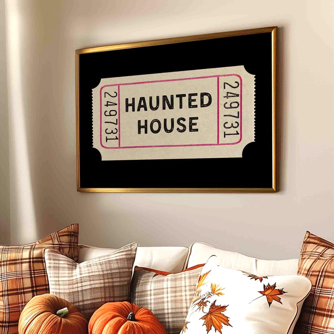 Haunted House Ticket: Retro Halloween Party Decor (digital Download ...