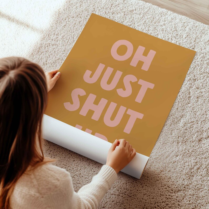 Funny Typography Print: Retro Shut up Poster (digital Download) - Etsy ...