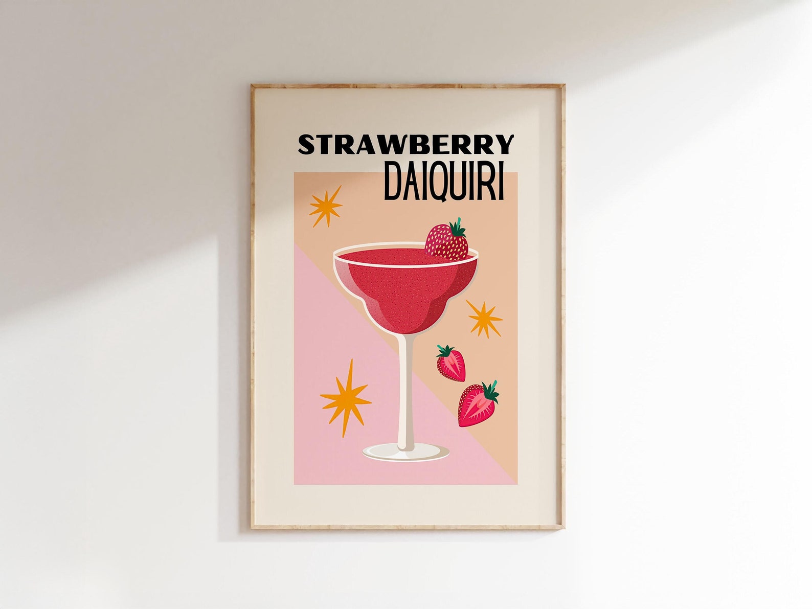 Strawberry DAIQUIRI COCKTAIL PRINTABLE | Kitchen Digital Download | Bar ...