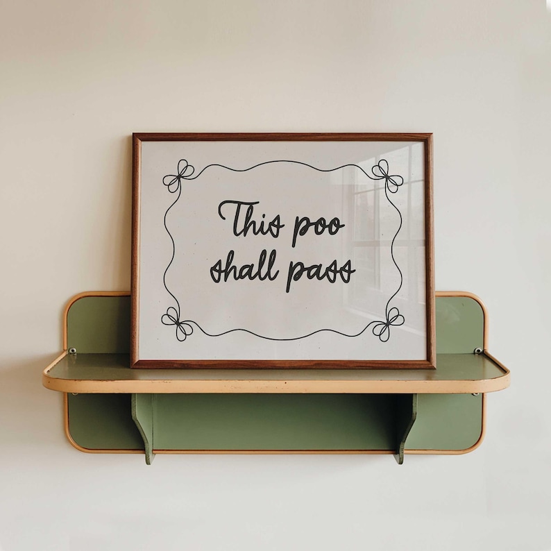 Funny Bathroom Art: This Poo Shall Pass Neutral Decor (digital Download ...