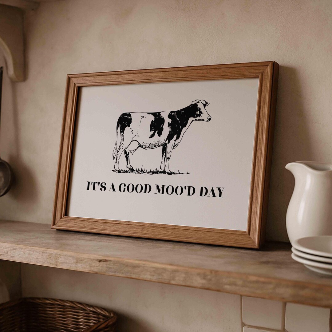 Cow Print Farmhouse Decor, Printable Positivity Print, Instant Download ...