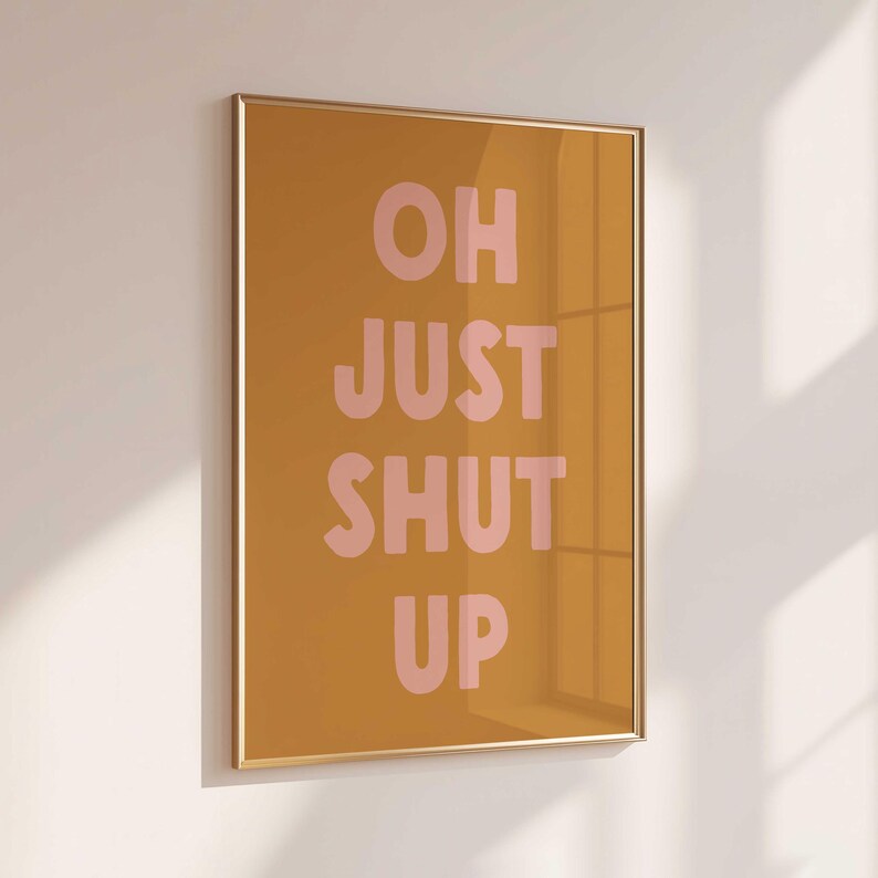 Funny Typography Print: Retro Shut up Poster (digital Download) - Etsy ...