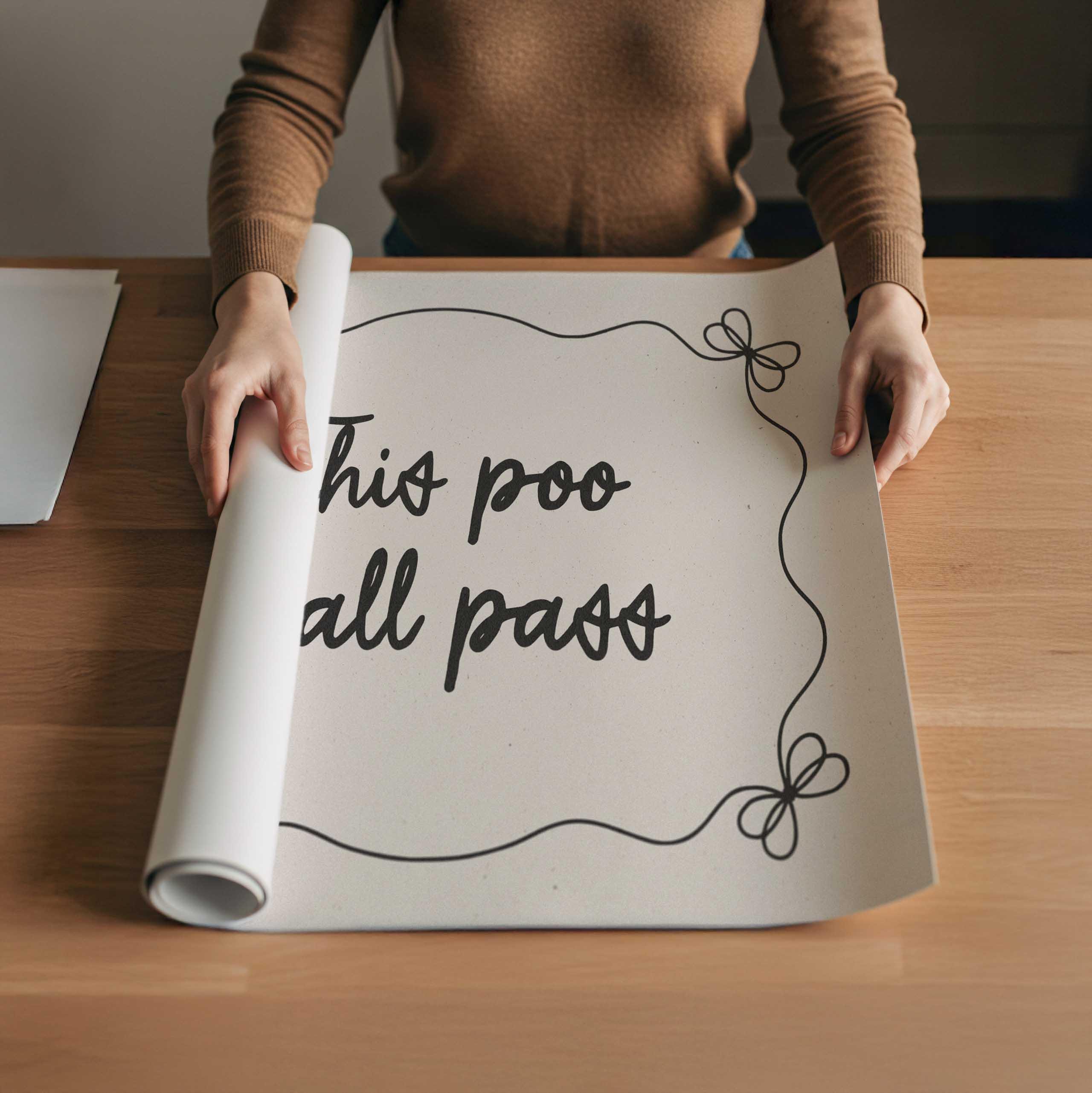 Funny Bathroom Art: This Poo Shall Pass Neutral Decor (digital Download ...