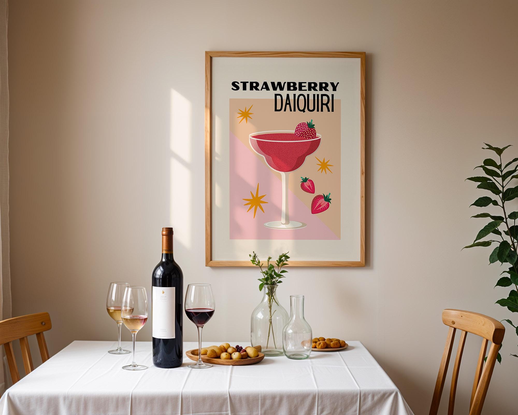 Strawberry DAIQUIRI COCKTAIL PRINTABLE | Kitchen Digital Download | Bar ...