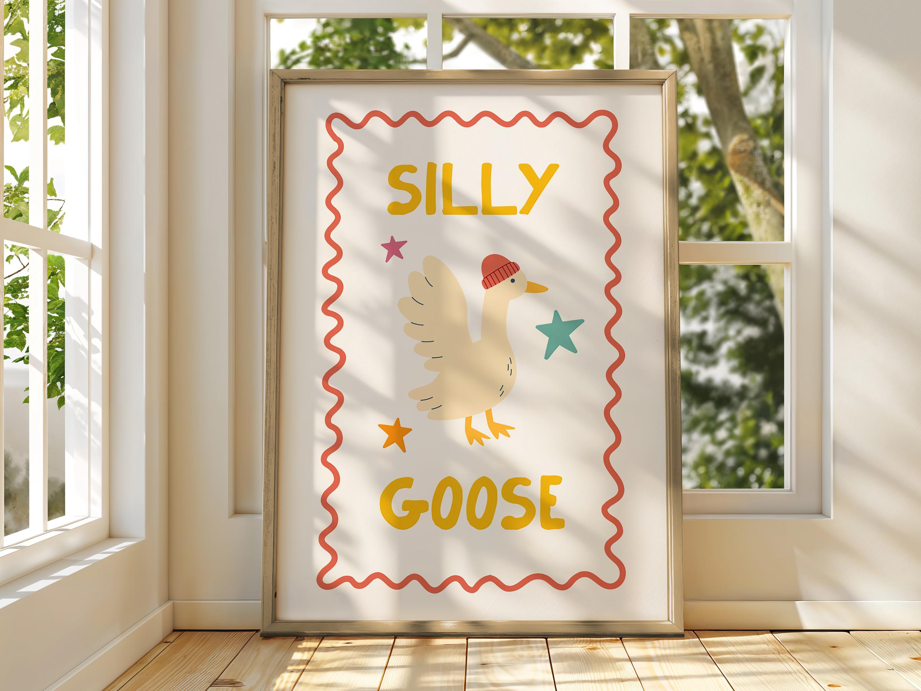 Silly Goose Print: Printable Wall Art (digital Download) - Etsy