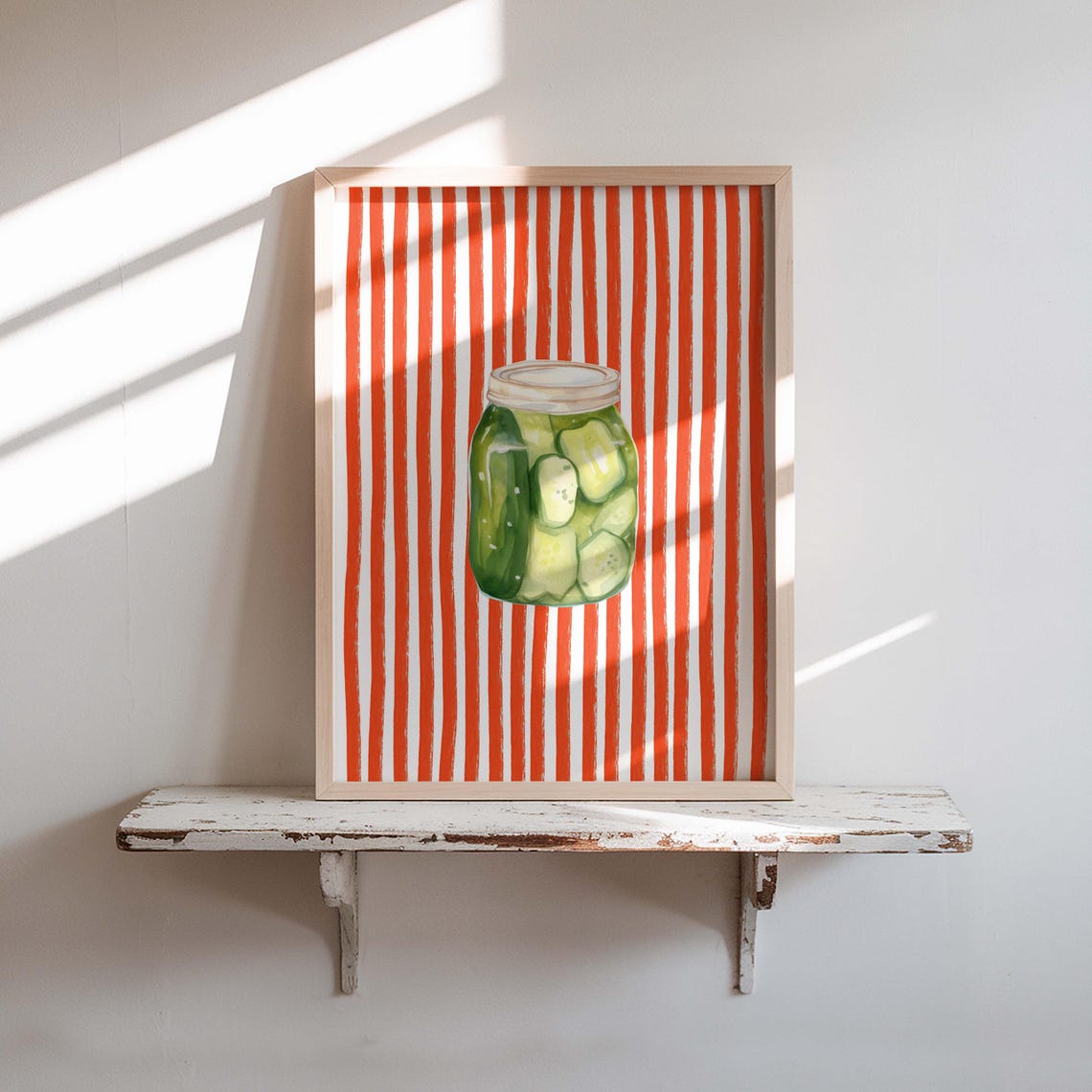 Pickle Kitchen Poster: Red Wall Art Maximalist Print (digital Download ...