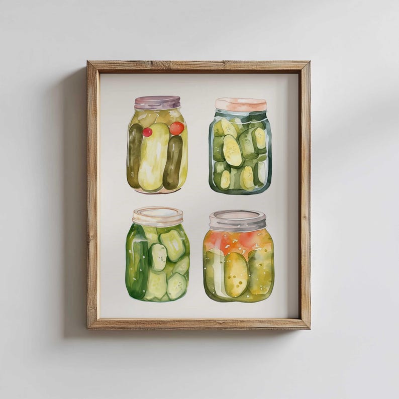 Pickle Printable Art | Kitchen Prints | Pickle Jar Aesthetic | Kitchen ...