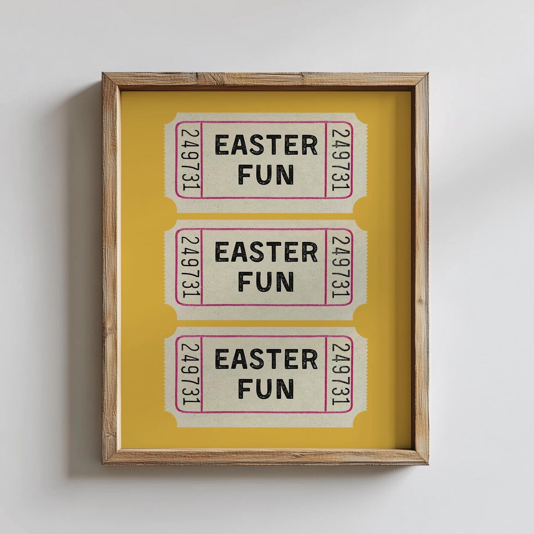 Easter Printable Wall Art | Easter Fun Vintage Ticket Stub Print ...
