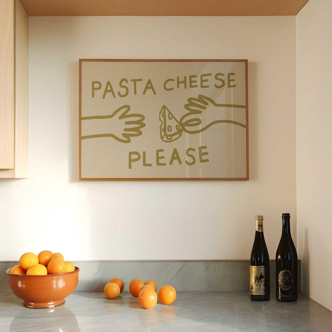 Fun Food Wall Art: Pasta Cheese Poster Print (printed and Shipped) - Etsy