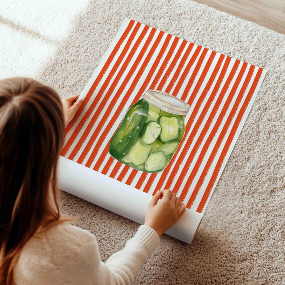 Pickle Kitchen Poster: Red Wall Art Maximalist Print (digital Download ...
