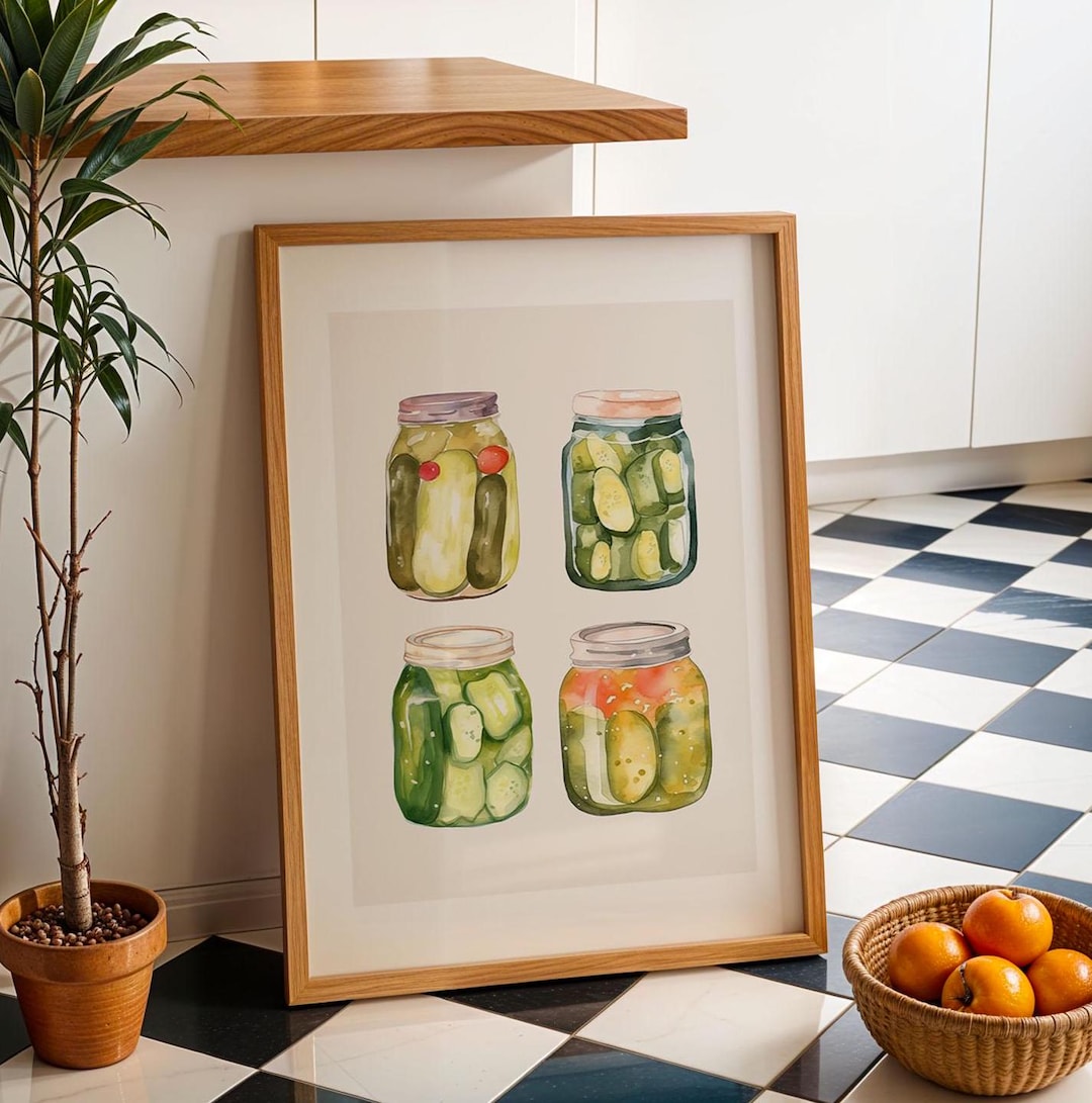 Pickle Aesthetic Printable Art | Digital Download | Pickle Jar Wall Art ...