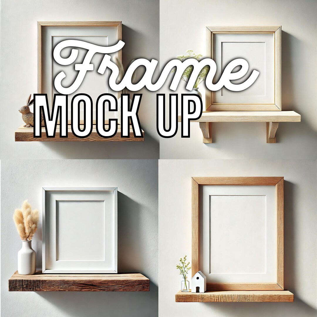 Cottagecore Frame Mockup Bundle Digital Download Set of 4 Small Frame ...