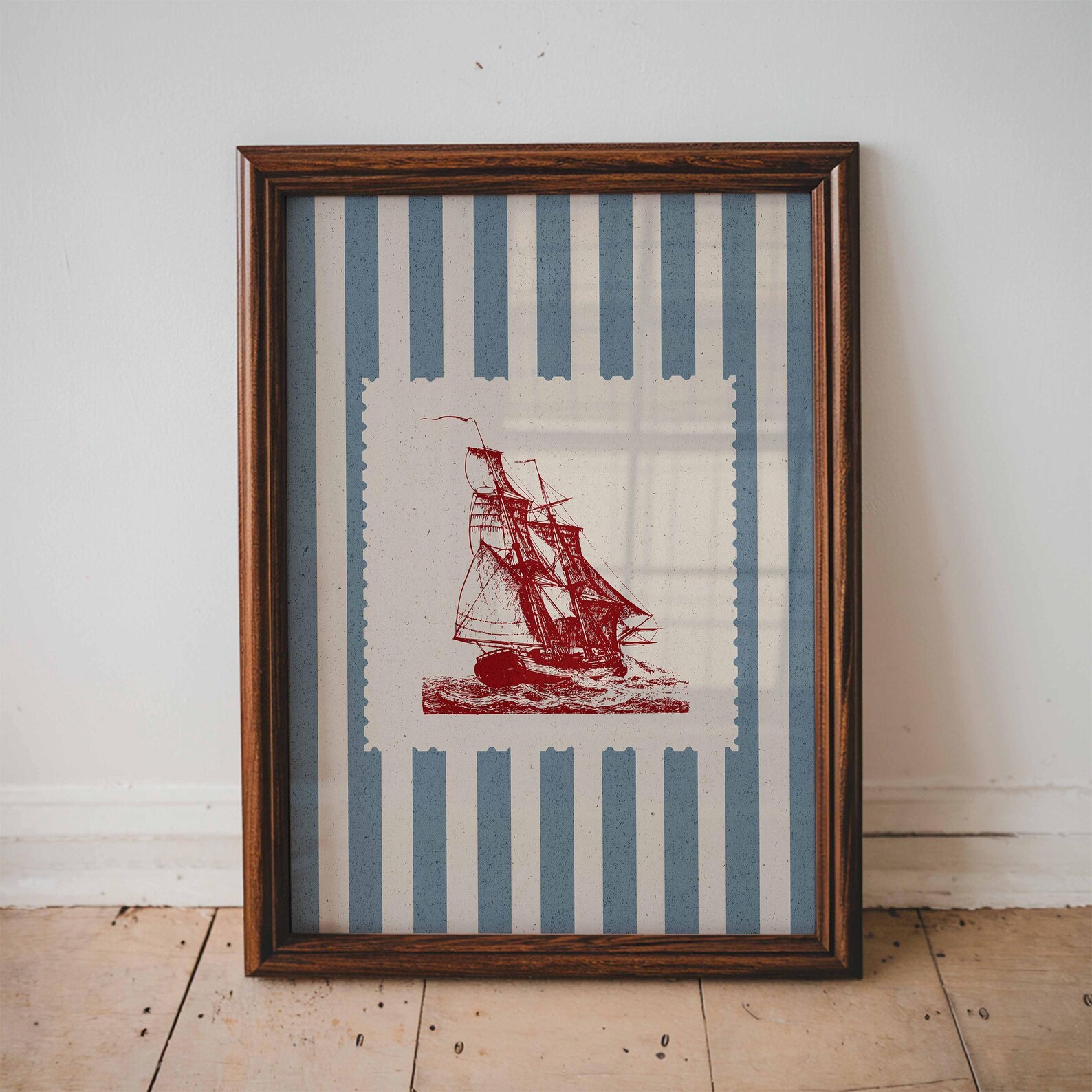 Nautical Ship Print: Striped Sailor Art, Summer Vibes (digital Download ...
