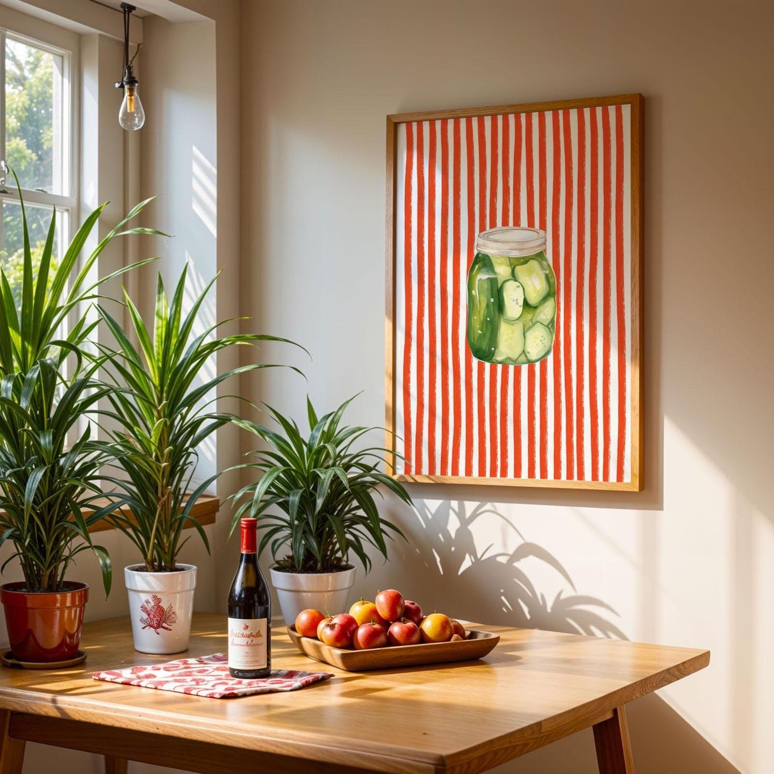 Pickle Kitchen Poster: Red Wall Art Maximalist Print (digital Download ...