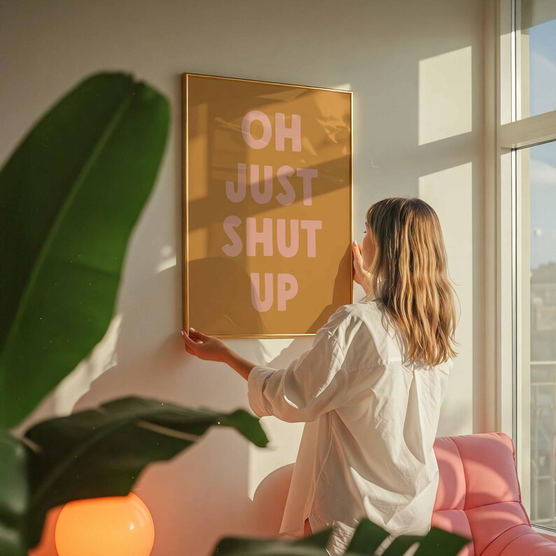 Funny Typography Print: Retro Shut up Poster (digital Download) - Etsy ...