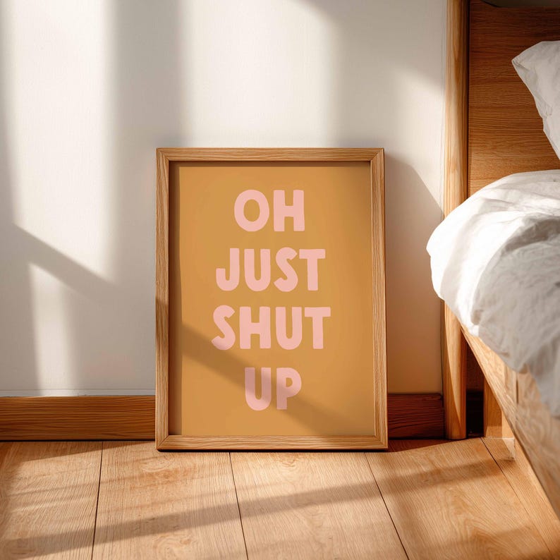 Funny Typography Print: Retro Shut up Poster (digital Download) - Etsy ...