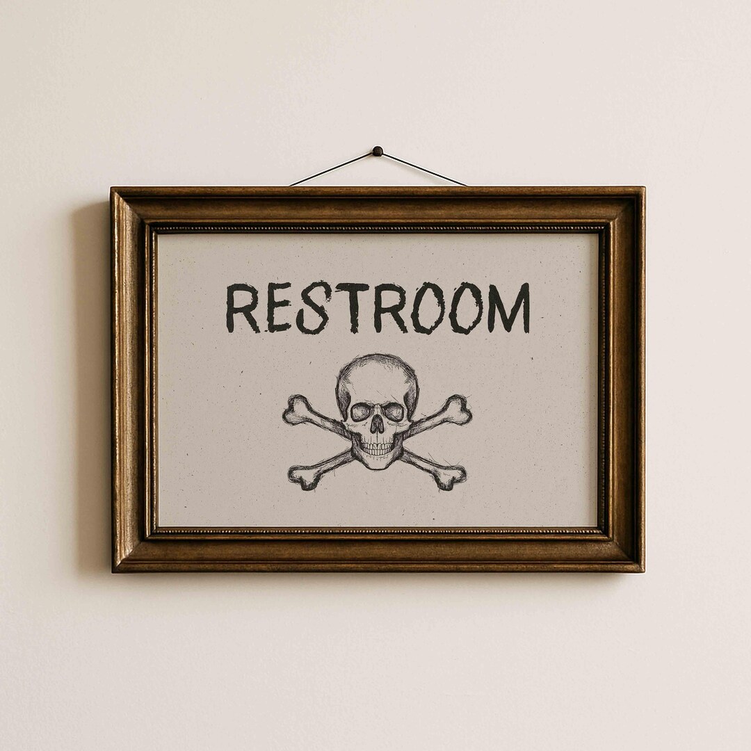 Halloween Decor, Restroom Sign, Printable Holiday Hosting Decor ...