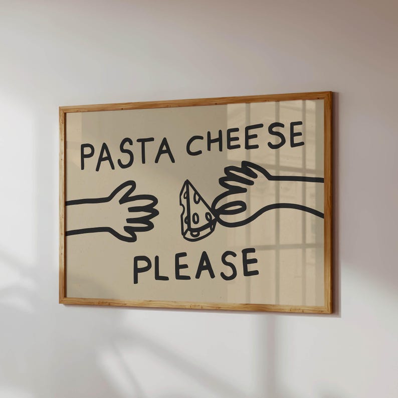 Pasta Cheese Print: Funny Kitchen Wall Art (printed and Shipped) - Etsy