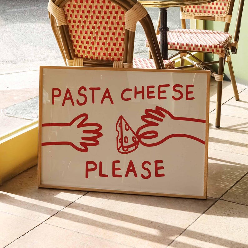 Fun Food Wall Art: Pasta Cheese Poster Print (printed and Shipped) - Etsy