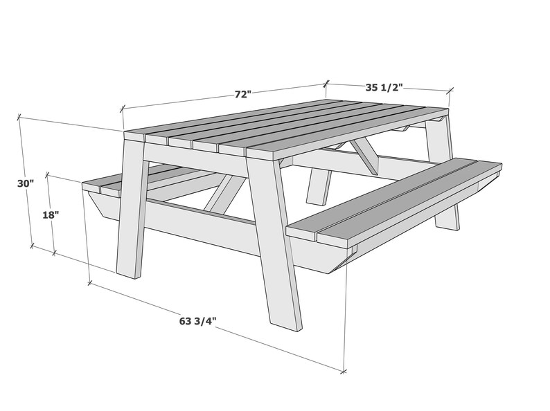 DIY Modern Minimal Picnic Table Plan – Sleek Outdoor Dining Table ...
