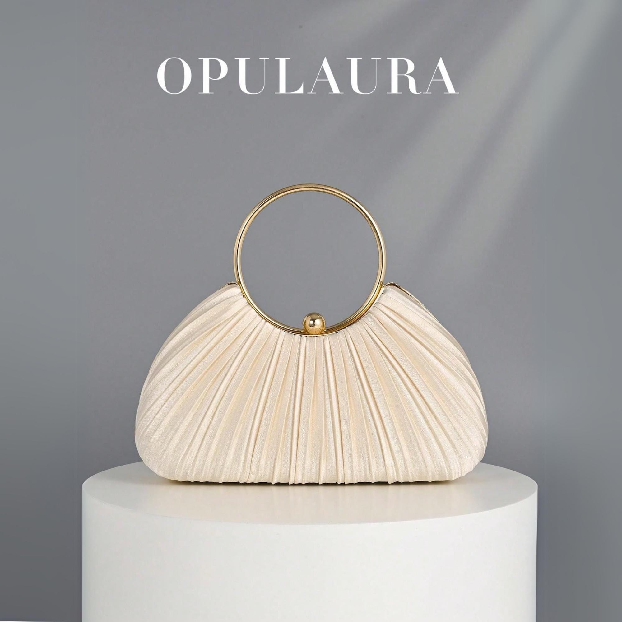 Women Metallic Luxury Evening Clutch Bag, Elegant Leather Handbag ...