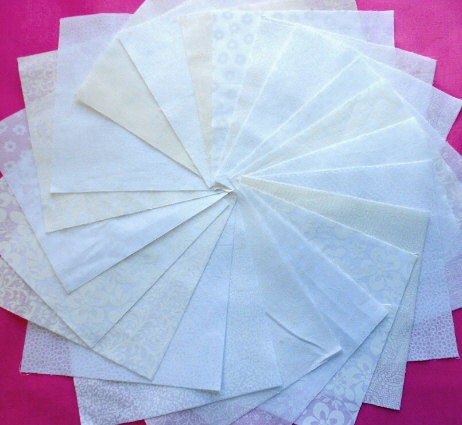 Quilt Fabric Squares White Quilt Charm Squares 30 5 - Etsy