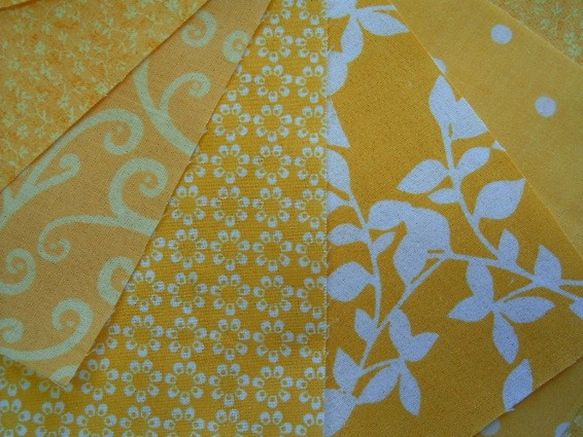 Yellow Quilt Fabrics 30 Fabric 5 Charm Squares Sew Fun - Etsy