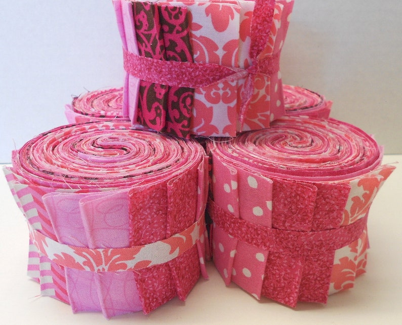 Pink Quilt Fabric Strips Pink quilt strips jelly roll | Etsy