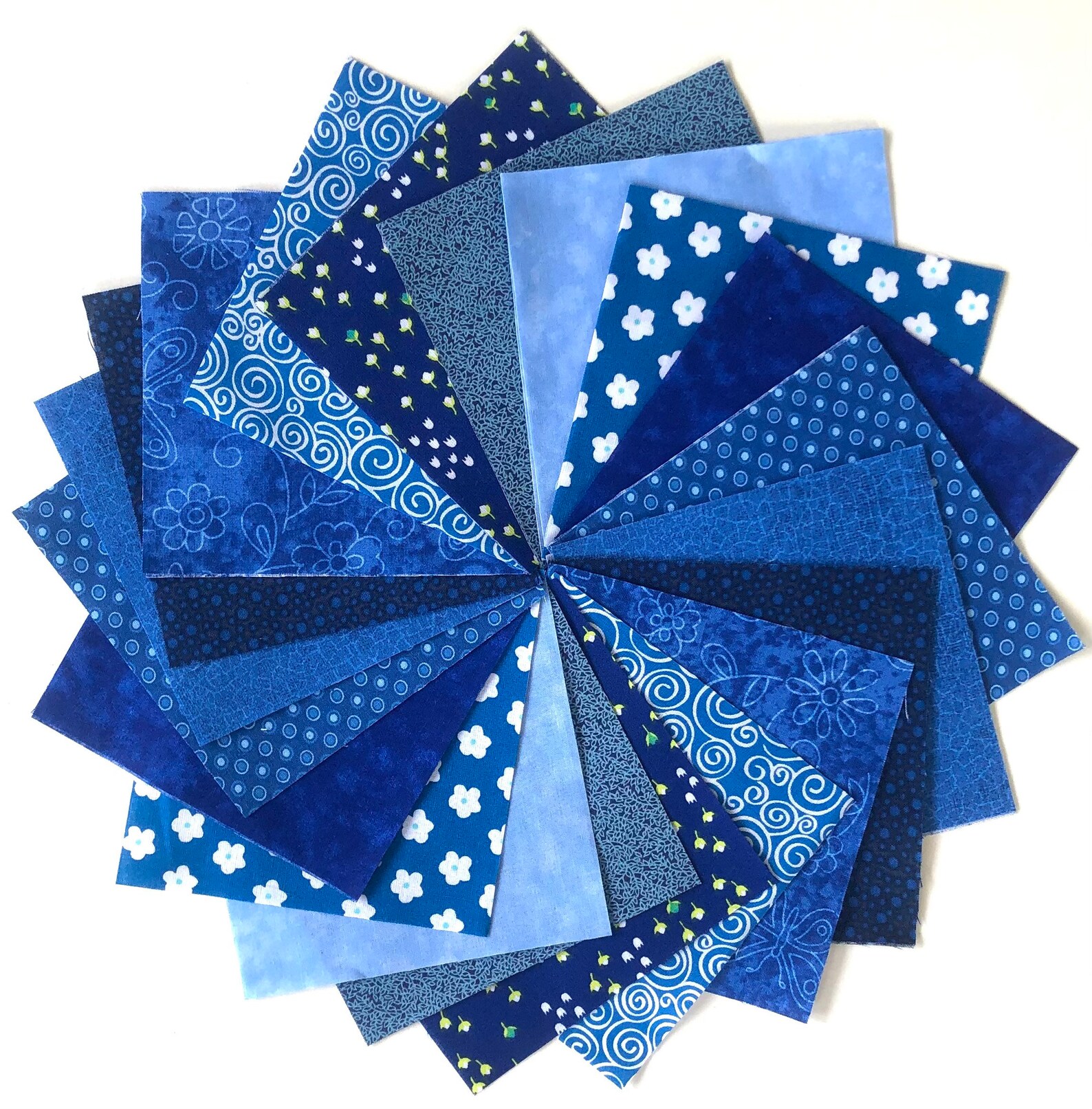 Blue Quilt Charm Fabric Squares SEW FUN QUILTS Time Saver - Etsy